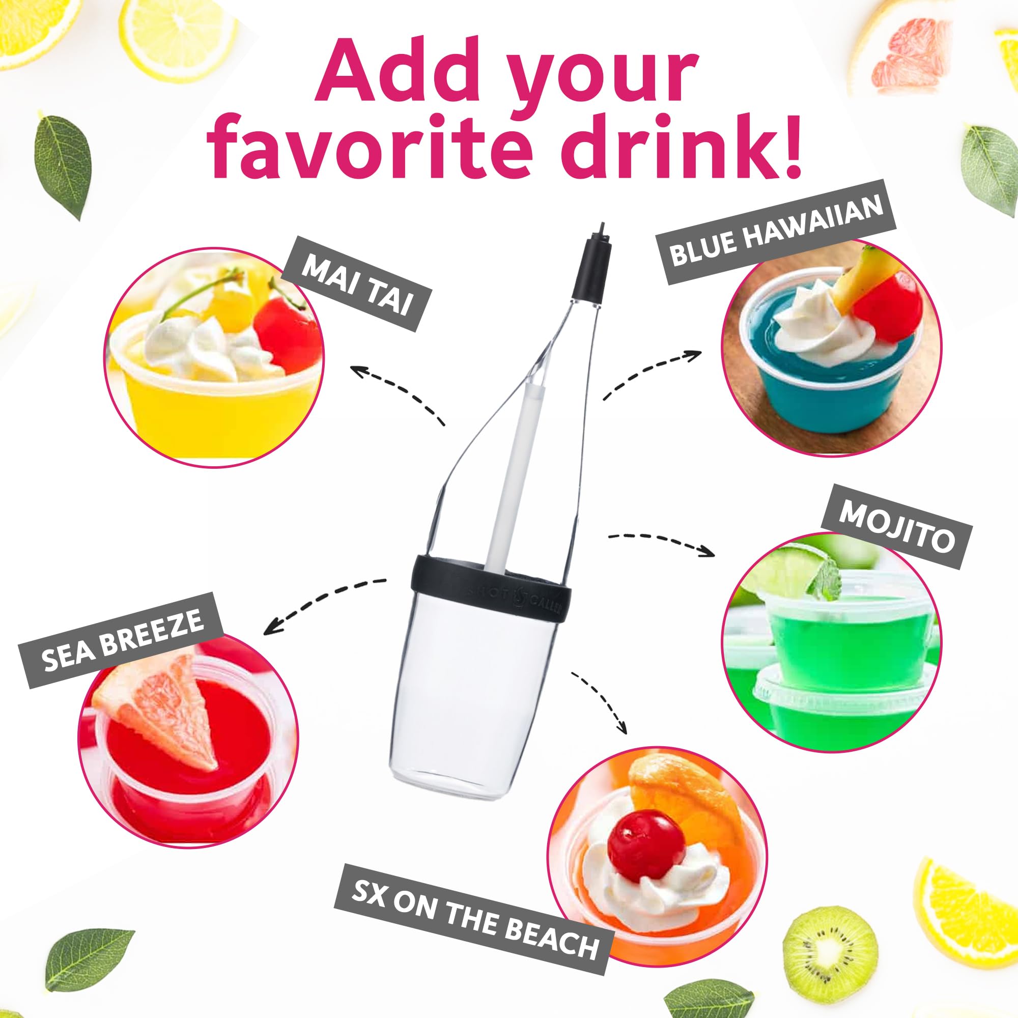 Shot Caller Jellinator Jello Shot Maker, Beverage Bottle & Shot Pourer 20 FL OZ Jello Shot Dispenser Bartending Accessories Store & Pour Shot Holder for Bar Top