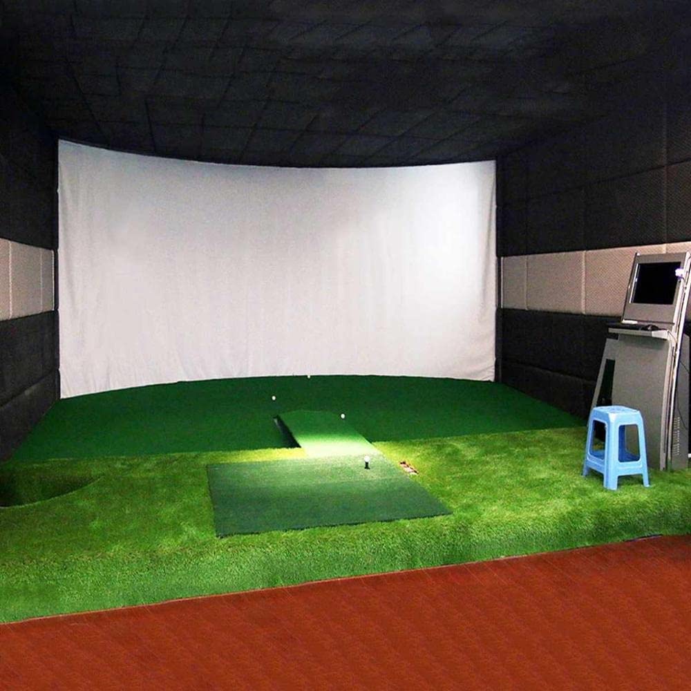 ZYZMH Golf Ball Simulator Impact Display Projection Screen Indoor White Cloth Material Golf Exercise Golf Target (Size : 300X100CM)