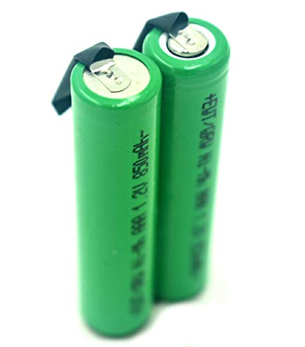 OEM Compatible 2.4V AAA NiMh 850 mAh with Solder Tabs for Cordless Razors, Shavers and Trimmers (Braun, Remington, etc.)