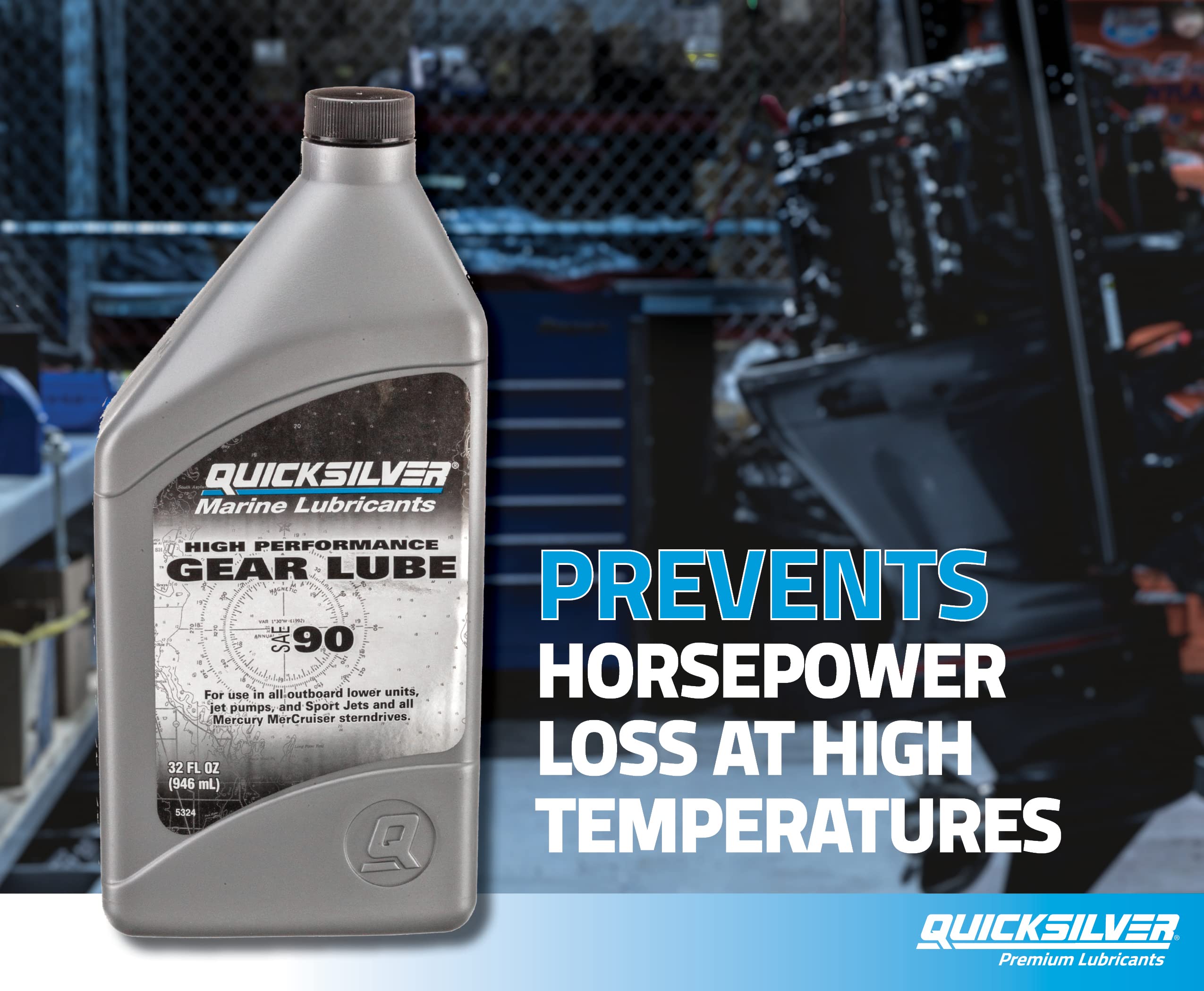 Quicksilver by Mercury Marine 858064Q01 SAE 90 High Performance Gear Lube, 32 oz.