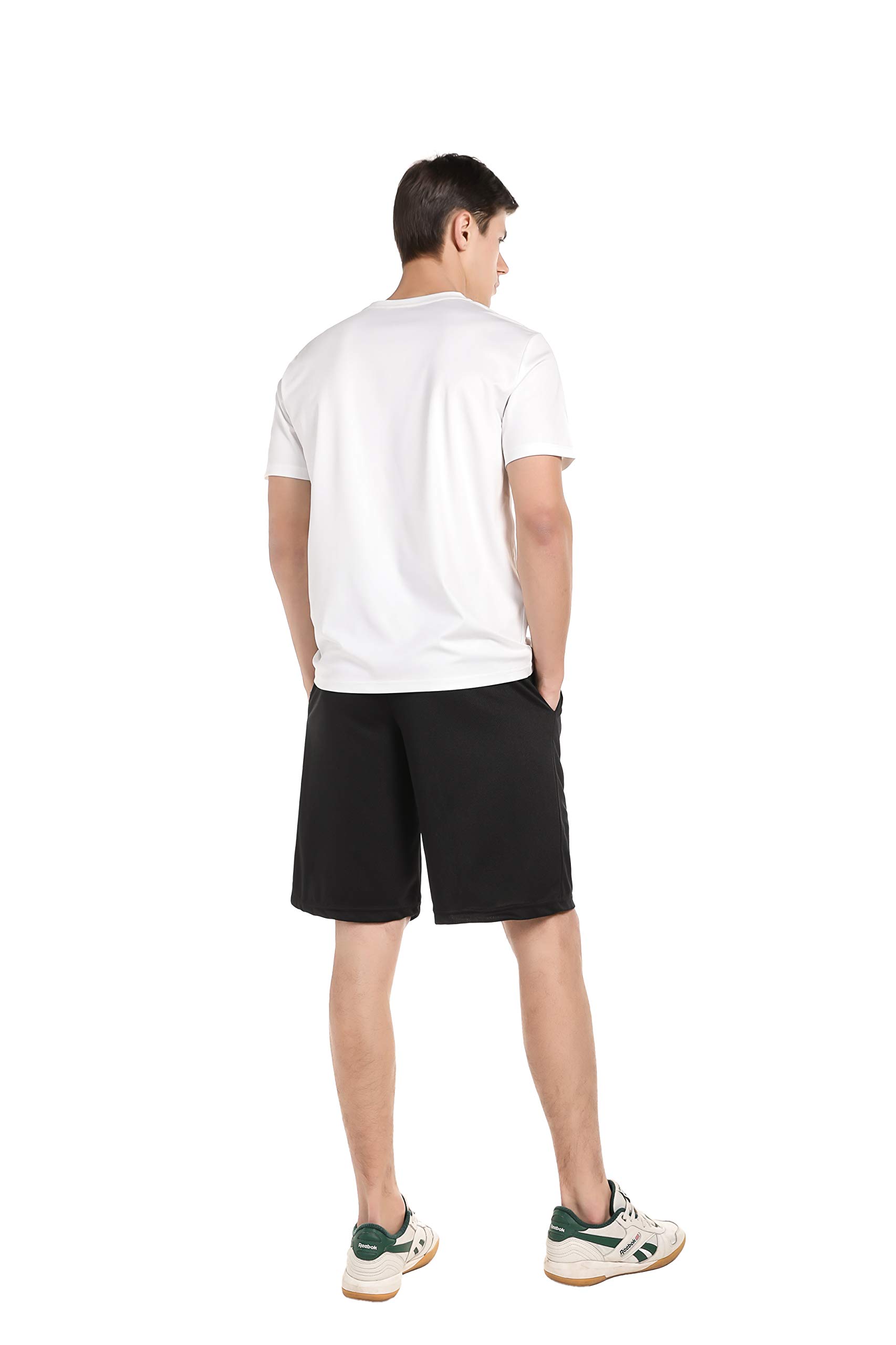 SAYFINE 2 Packs Men’s Atheletic Shorts, Black Mens Workout Sport Active Loose-Fit Shorts (L, Black/Black)