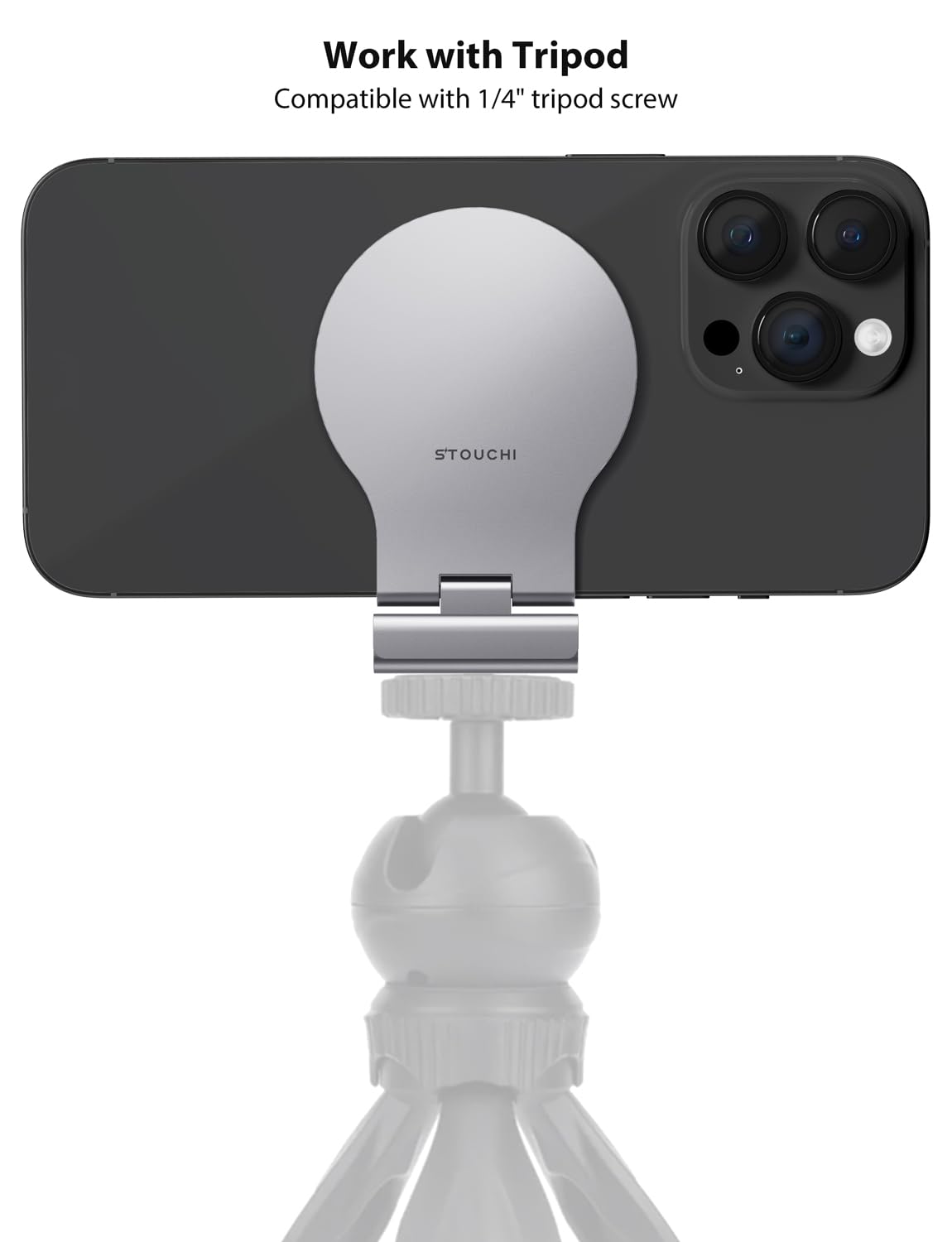 Stouchi Continuity Camera Mount for iMac, Desktop Monitor Compatible iPhone Webcam Mount with Mag-Safe