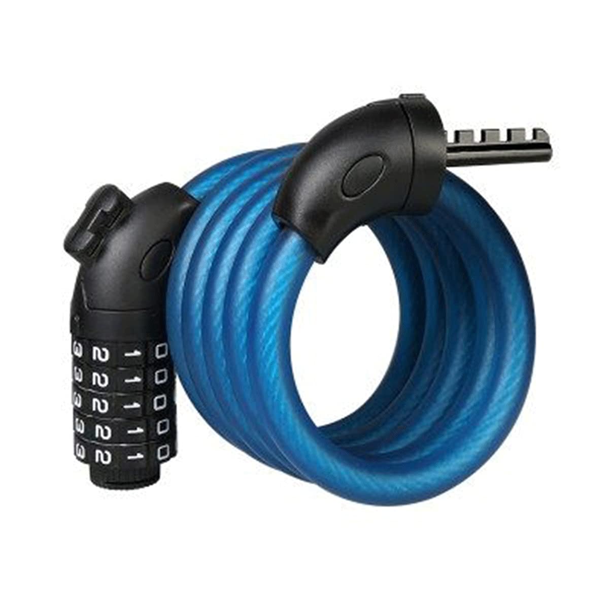 UFFD Bike Lock Bike Lock Cable 5-Digit Resettable Combination Self Coiling Combination Bicycle LockBike Cable Lock (Color : Black, Size : 12mmx1500mm)