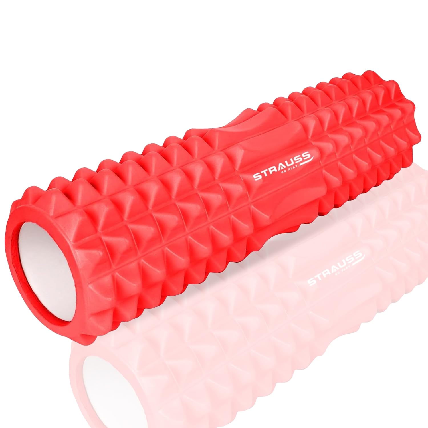 STRAUSS Grid Foam Roller, 33 cm, (Red)