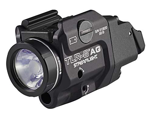 Streamlight 69434 TLR-8A G Flex 500-Lumen Low Profile Pistol Light with Integrated Green Aiming Laser for Select Handguns, Includes Rear Switches, Mounting Kit, and Keys, Black