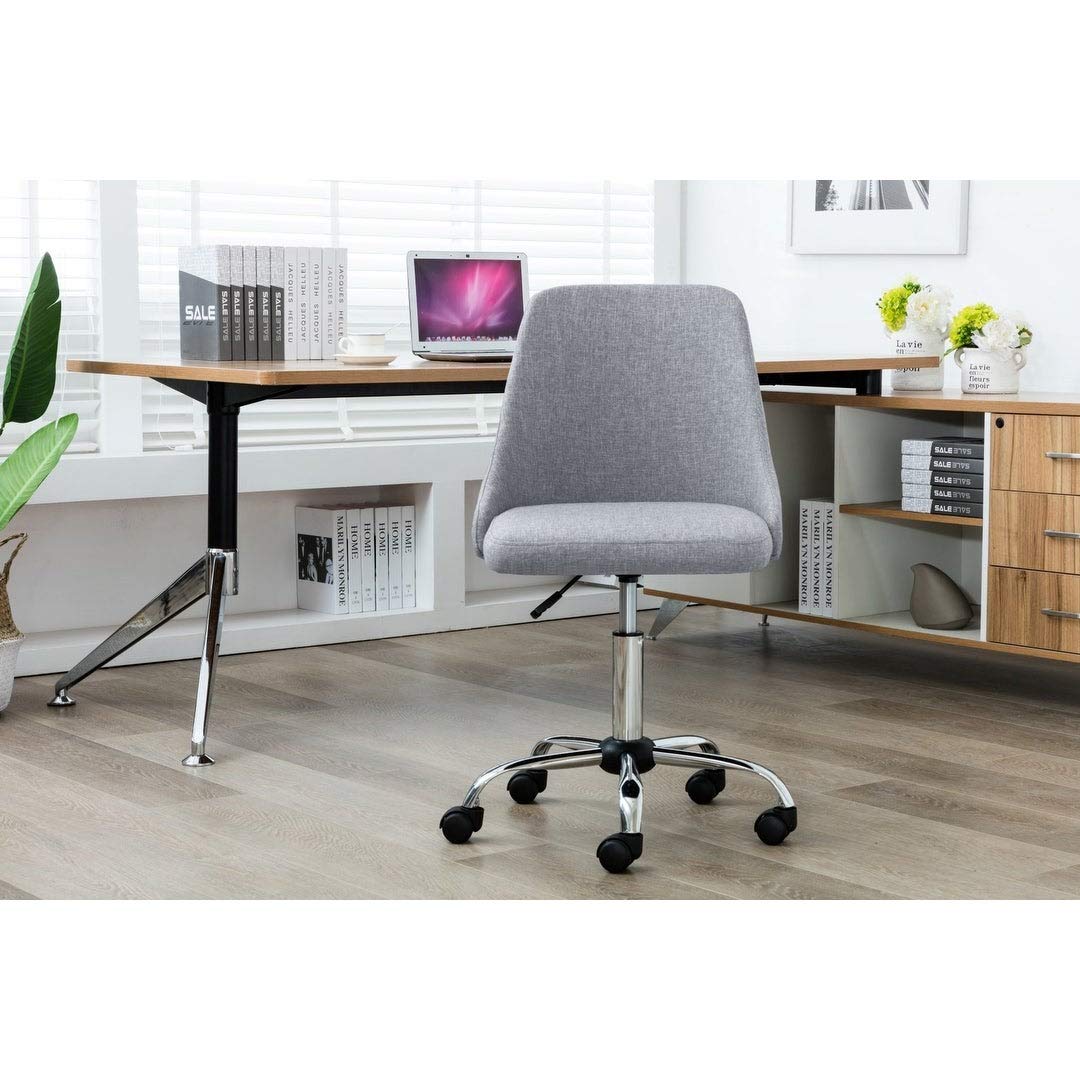 Porthos Home Roache Hemp Fabric Upholstery Swivel Office Chair Green