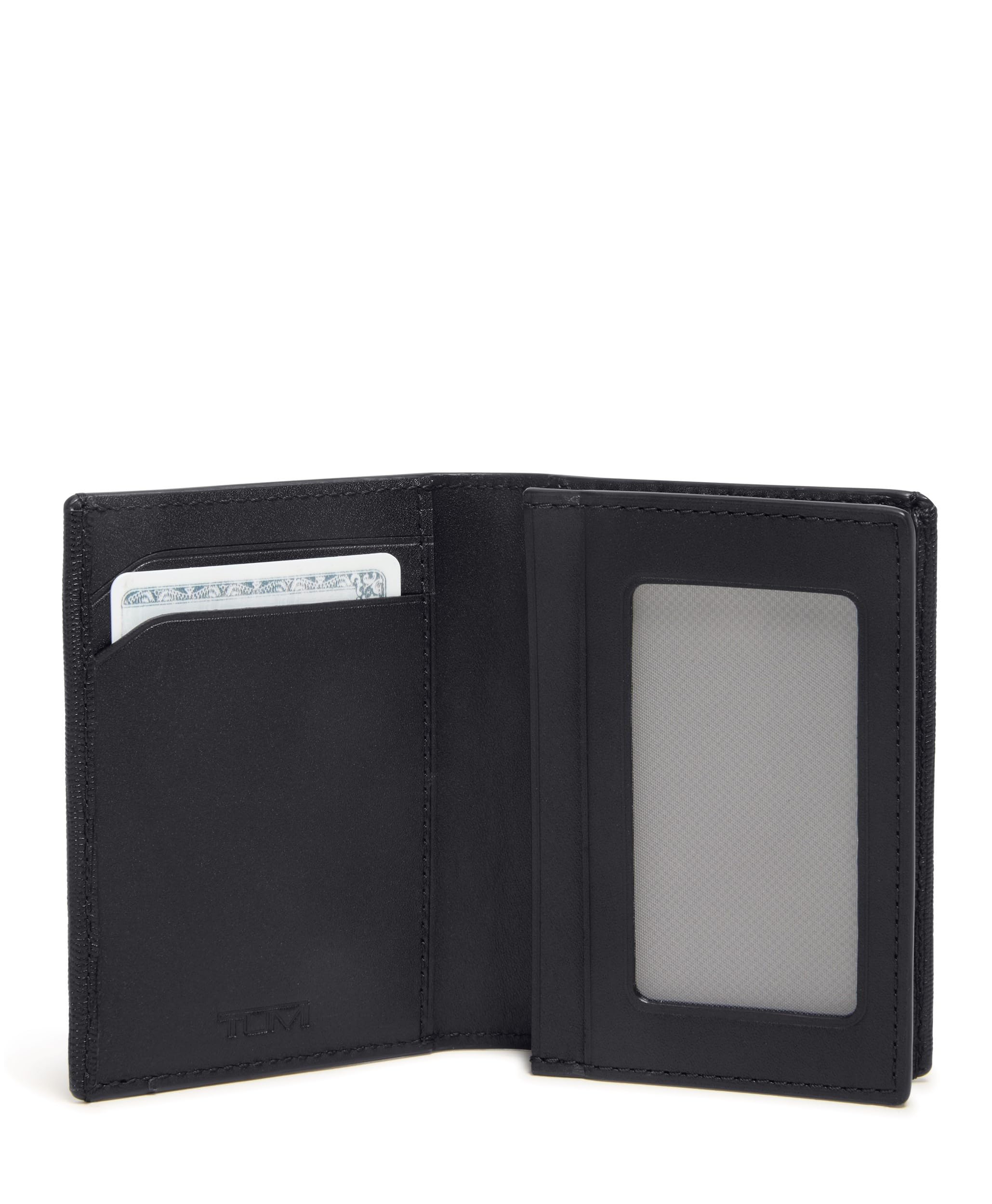 TUMI - Nassau Gusseted Card Case Leather Wallet - Mens Card Case Wallet - Turquoise/Black