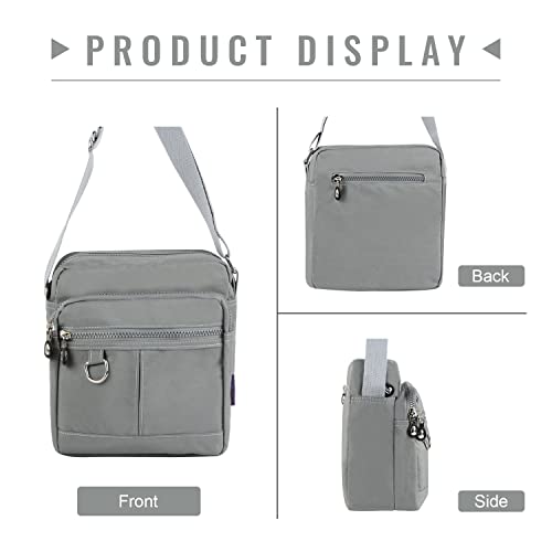 SUKUTU Women Casual Nylon Shoulder Bag Ladies Multi Pockets Lightweight Crossbody Purse