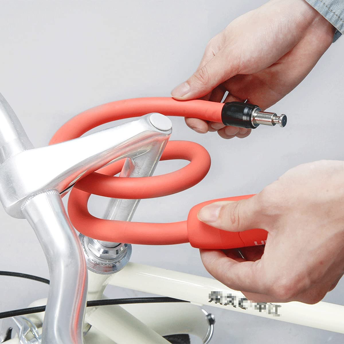 UFFD Bike Lock, Bike Locks Cable Lock Coiled Secure Keys Bike Lock (Color : Black, Size : 15mmx67cm)