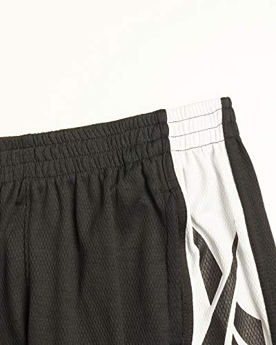 Reebok Boys Basketball Shorts - Performance Athletic Shorts for Boys, Size Small, Black/Vector Logo