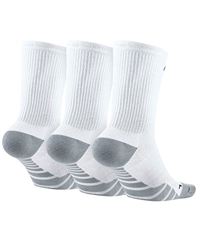 Nike Women's Everyday Max Cushion Training Crew Sock (3 Pair), Socks with Cushioned Comfort & Dri-FIT Technology, White/Wolf Grey/Anthracite, M