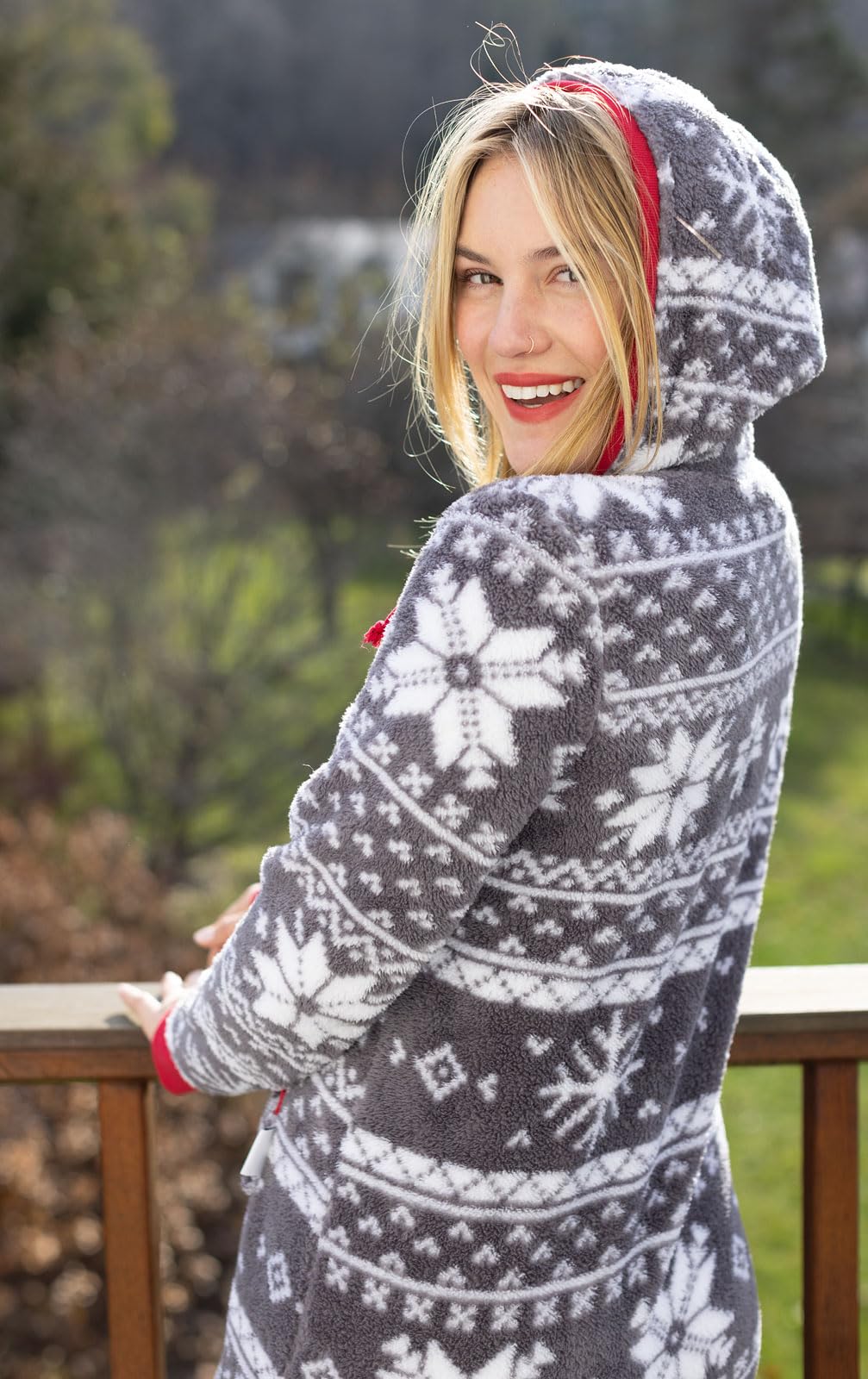 PajamaGram One Piece Pajamas for Women - Womens Onesie, Gray, XLT