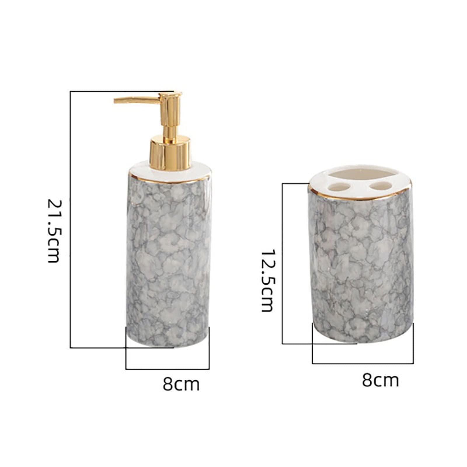 SUNESA Soap Dispenser 6-Piece Set Ceramic Kitchen Soap Dispenser with Tray, for Home Hotel Bathroom, Kitchen Hotel Bathroom Accessories Bathroom Soap Dispenser