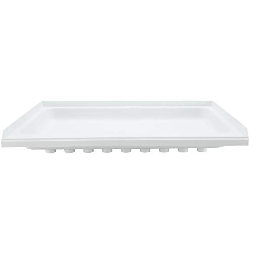 RecPro RV Shower Pan | 36" x 24" x 5" Left Drain in White | RV Shower Base | Camper Shower Pan