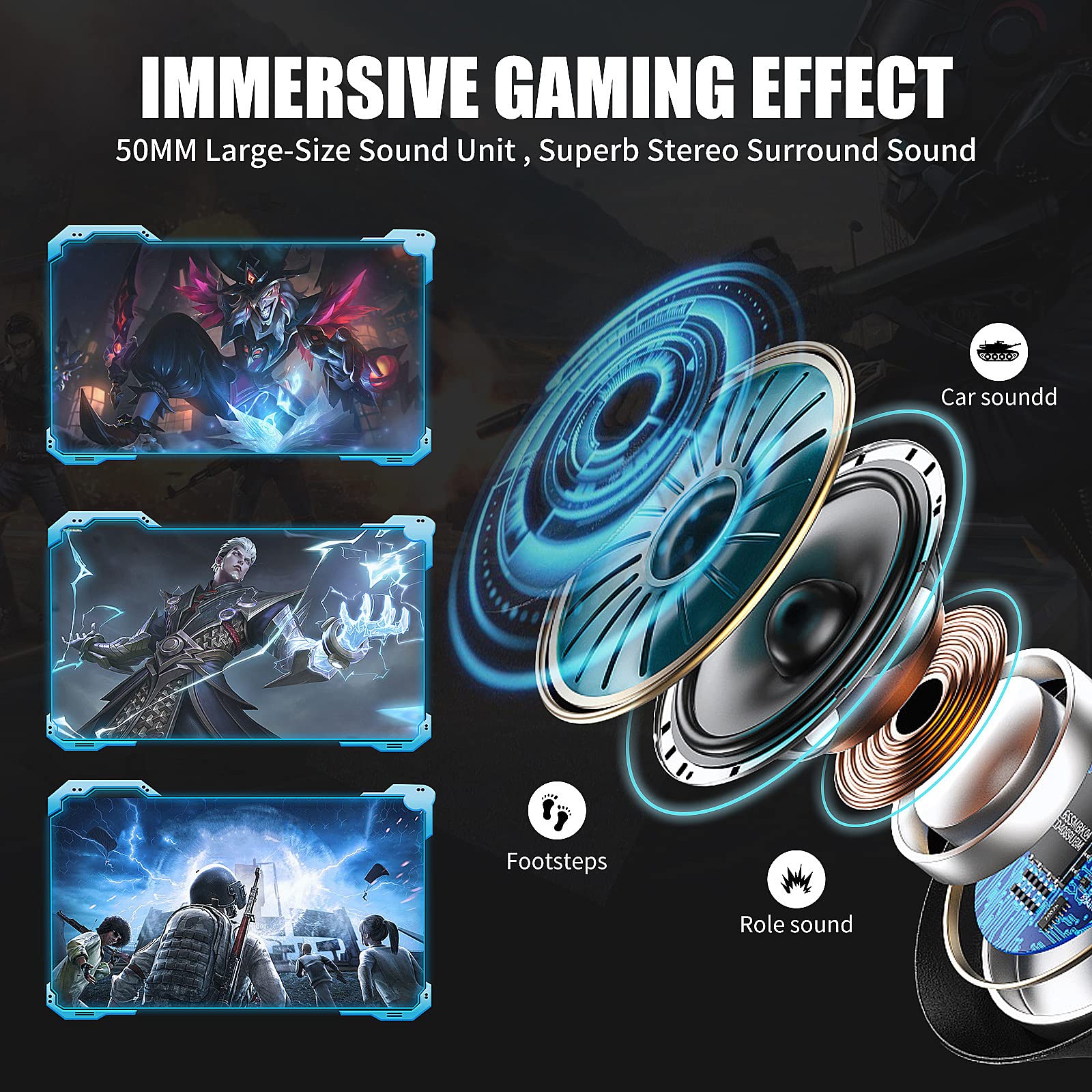 SOMIC 2.4G Wireless Gaming Headset with Microphone for PS5, PS4, Computer Gamer Headphone with Stereo Sound, Detachable Mic, Soft Earmuffs, RGB LED Light, 10H+ Playtime (Xbox one in Wired Mode) GS401