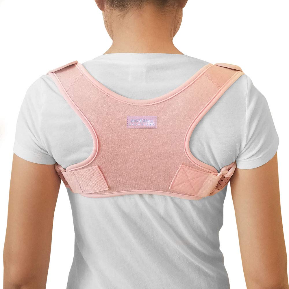 Posture Corrector Men Women Back Brace Solutions Posture Support Correctors Bad Posture Slouching Hunching Shoulder Neck Upper Back Correct Straightener Braces Straight Posture (Pink Small/Medium)