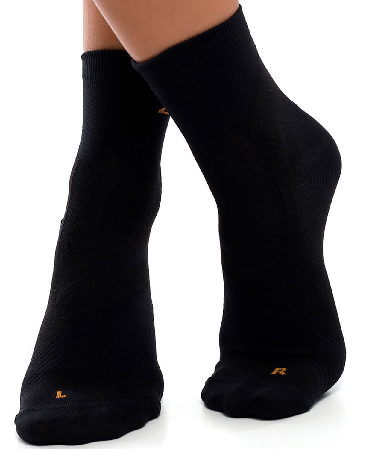 ZaTech Plantar Fasciitis Sock, Compression Socks - 2 pack (Black/Grey, 2 pairs, Small)