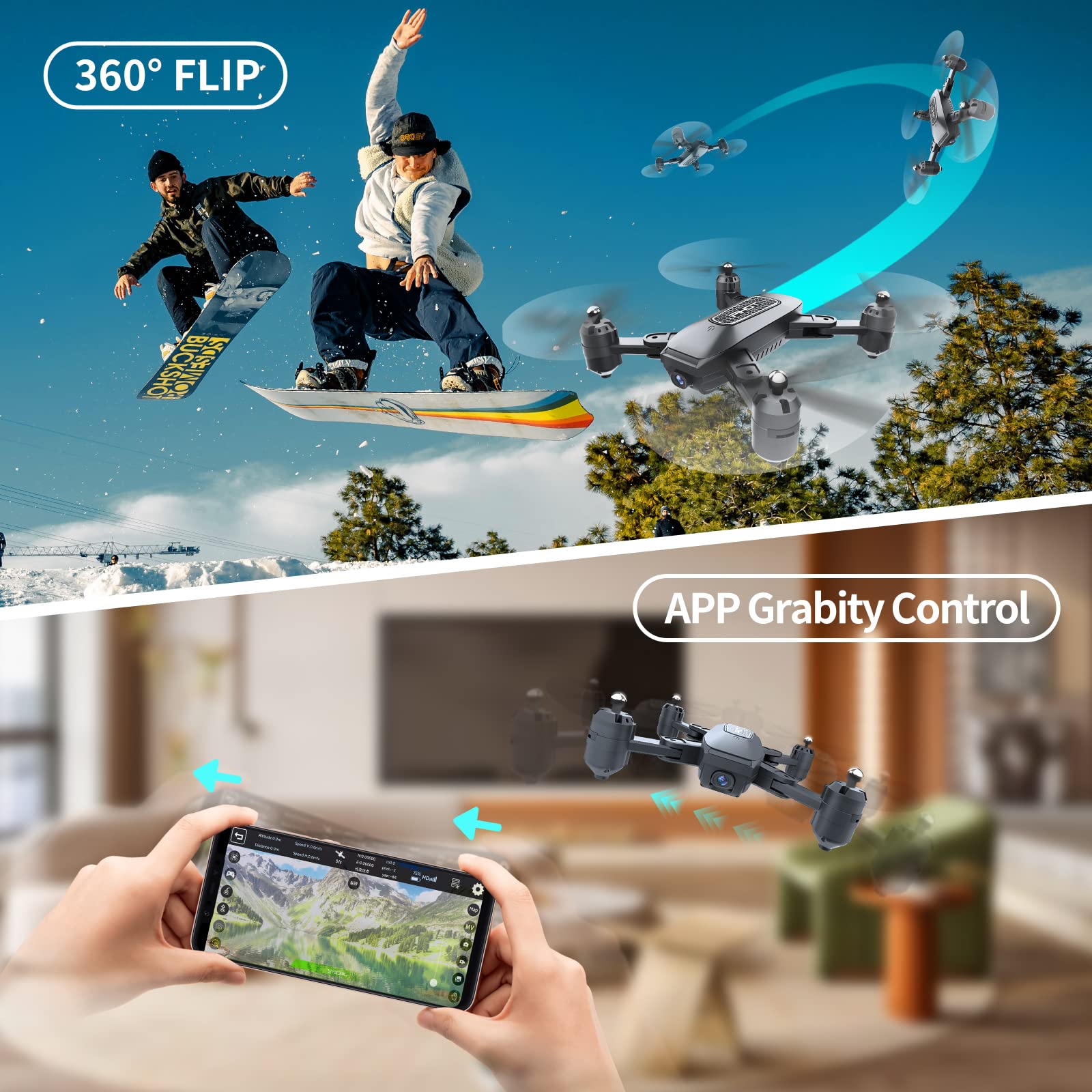 Oike Camera Drones for Adults and Kids,1080P FPV Video Drone with Carrying Case, Drone with Camera for Adults Beginners, Foldable RC Quadcopter, Super Stable, Very Easy Fly