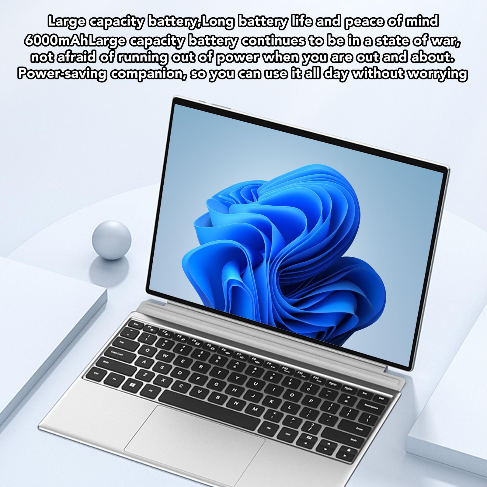 PUSOKEI 2 in 1 Laptop, 12.3inch 2880x1920 IPS Display Notebook with 3K Touch Screen, LPDDR4 16GB Laptop Computers College Laptops with Magnetic Keyboard, WiFi Touch Screen for Windows