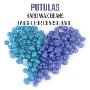 Potulas Home Waxing Kit for Hair Removal, Women Wax Warmer with 4 Hard Wax Beans (14.1 oz) 20 Wax Applicator Sticks for Body, Eyebrows, Face, Bikini