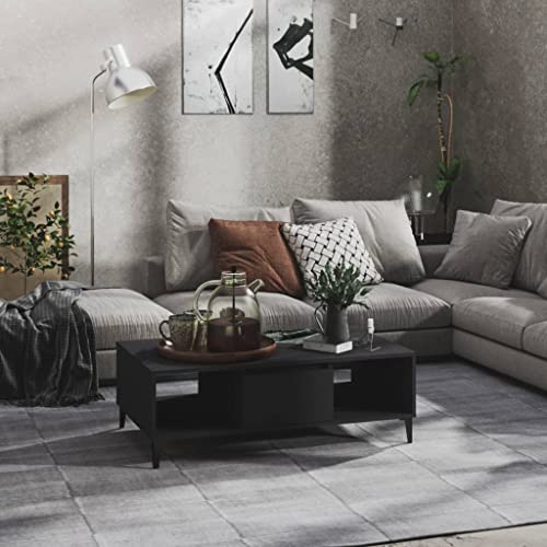 Modern Coffee Table Dining Table Coffee Table Corner Coffee Table Gray 40.7"x23.6"x13.8" Engineered Woodfor Living Room,Home,Office,Living Meeting Room