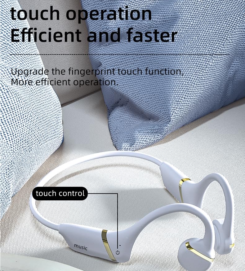 Neckband Bluetooth Earphone Bluetooth Headphones Secure Fit Surround Sound Wireless Open-Ear Headphones 32G Memory for Sports (Red)