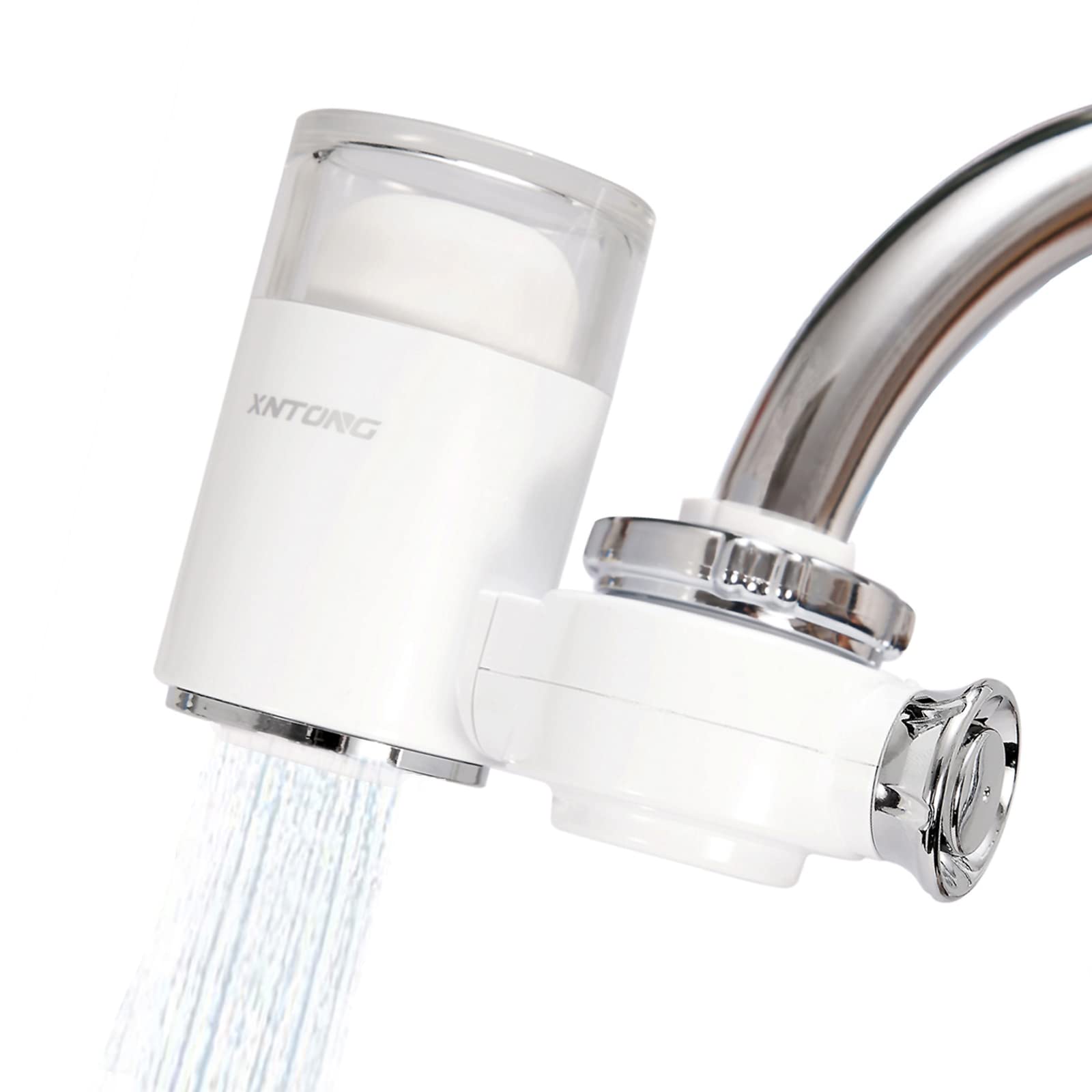 XNTONG - Water Purifier for Faucet, Tap Water Purifier with Activated Carbon, Home, Kitchen Faucet Water Filter, Water Filter for Faucet Reduces Lead, Chlorine, Sand, Heavy Metals etc pollutants