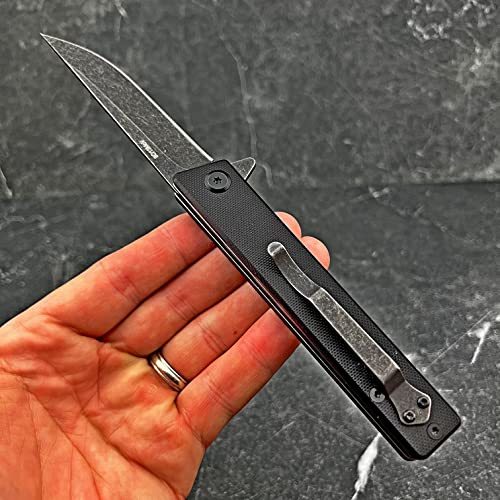 VORTEK VANGUARD: Sleek Designed EDC Folding Pocket Knife, 8Cr13MoV Blade, Fiberglass G10 Handles, Ball Bearing Pivot
