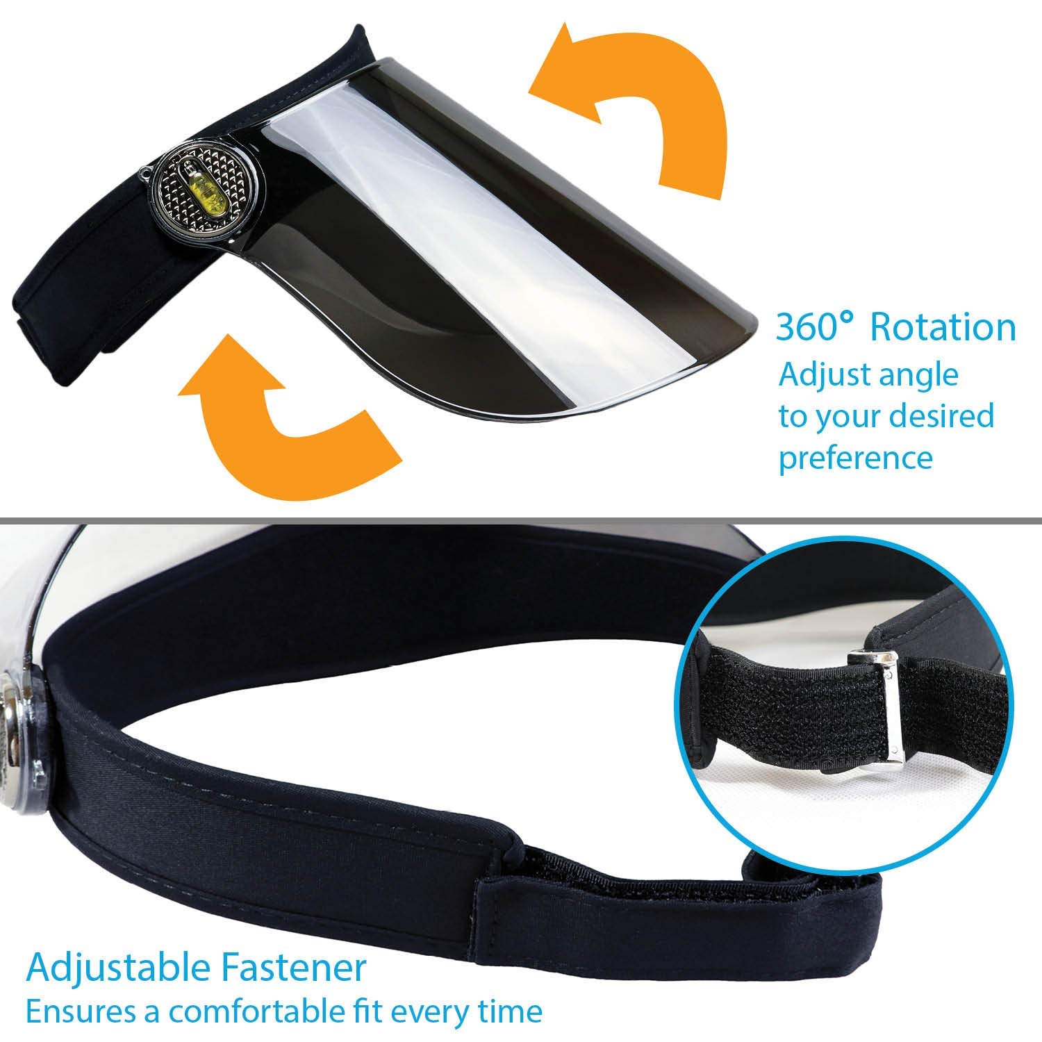 Sun Visor Hat Cap UV Protection - Premium Adjustable Solar Headband Face Shield (Brown/Mirror)