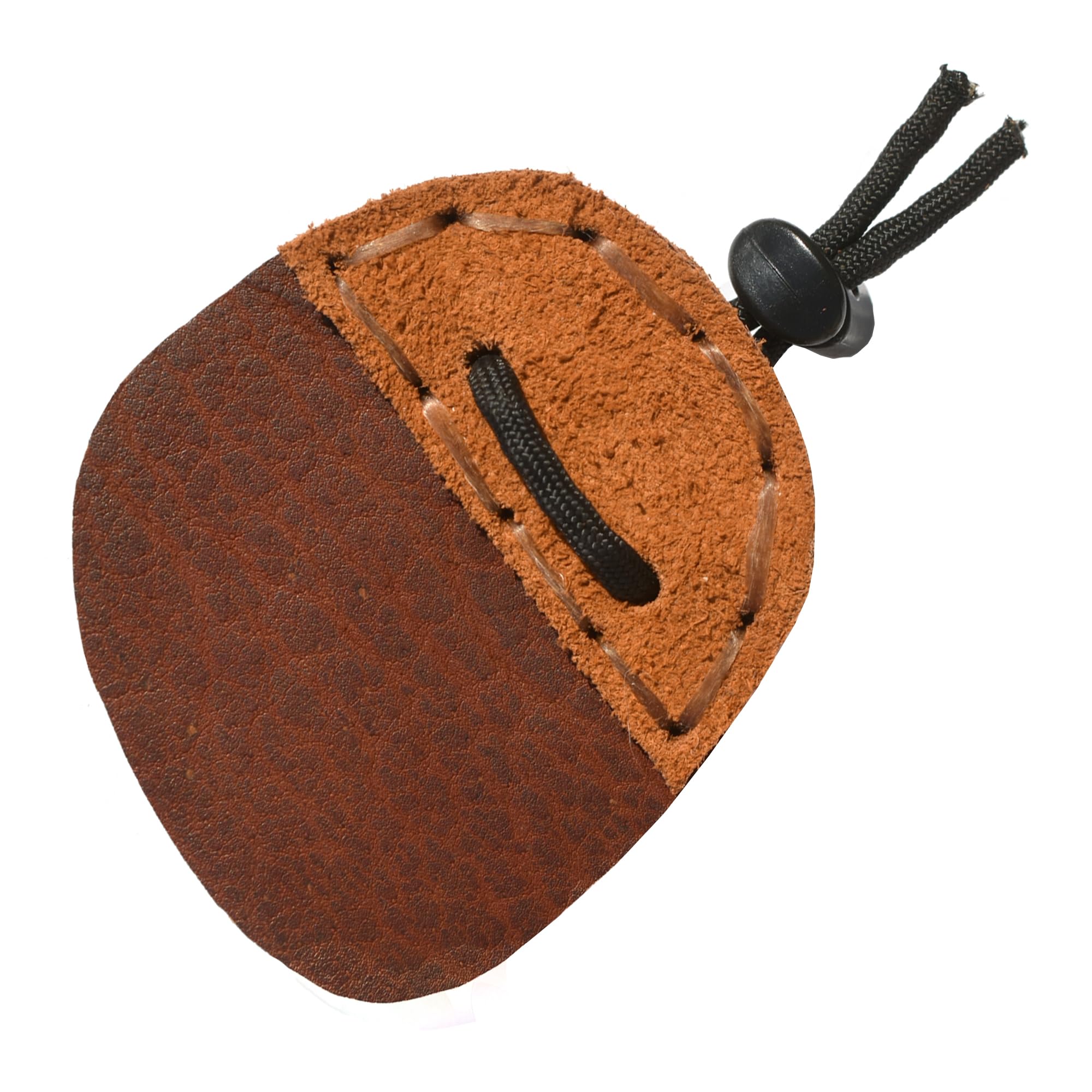 Standing Wolf Traditional Archery Leather Finger Tab for Archery (Right Hand 3 Under) | Traditional Archery Finger Guards | Shooting Tabs for Archery Hunting & Target Practice (Black Moose)