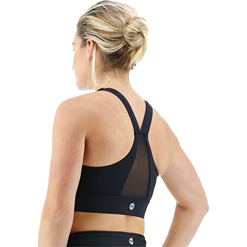 TYR Women's Standard Amira Bra Top for Swimming, Yoga, Fitness, and Workout, Black, Medium