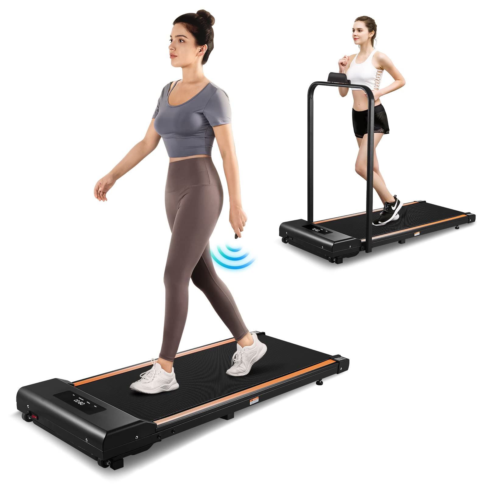 Walking Pad Advzon Under Desk Treadmill 2.0HP Walking Pad Treadmill Under Desk Remote Control with Mobile Phone Holder Free Installation LED Display 2 in 1 DeskTreadmill