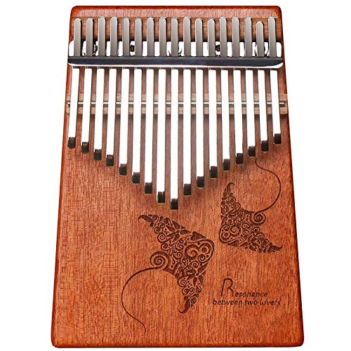 TIANMINJIEDM 17 Tone Kalimba Thumb Piano Solid Wood Veneer Instrument Beginner Kalimba Finger Piano Thumb Piano (Color : A)