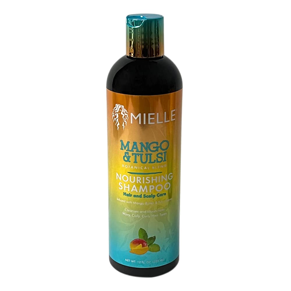 Mielle - Mango & Tulsi β Nourishing Botanical Blend β Infused with Mango Butter & Tulsi Leaves β Shampoo, Conditioner & Styling Gel β Bundle Set 3 PCS