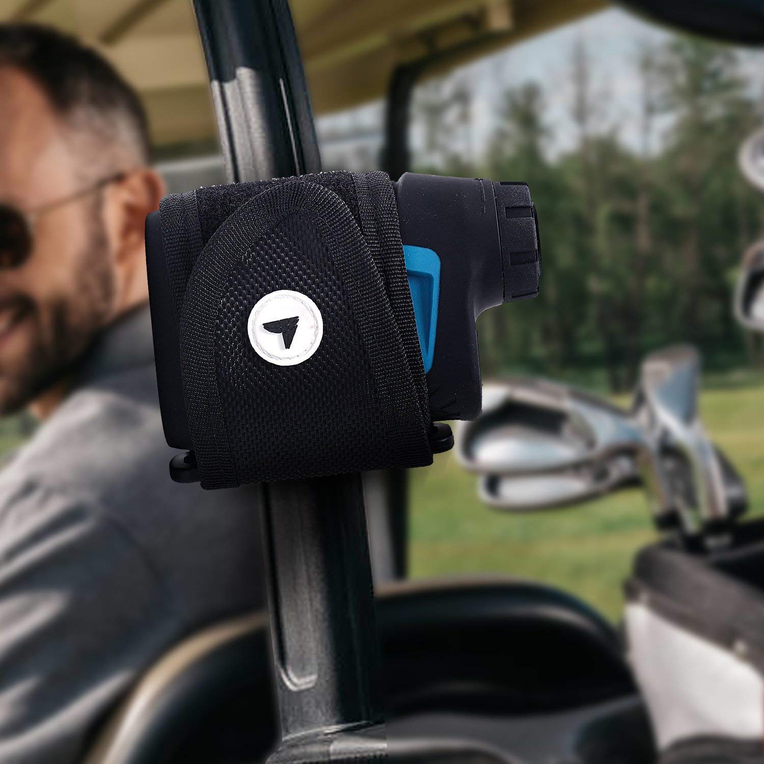 Pytoss Magnetic Rangefinder Strap | Golf Cart Accessories | Range Finder Case | Black