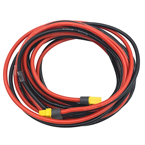 XT60 XT60h Extension Cord 10Ft with Female Male for Solar Generator Portable Power Station Solar Panel RC Battery Lipo Battery Pack Portable Power Station 12Gauge Flexible Silicone Wire Cord(10Ft )