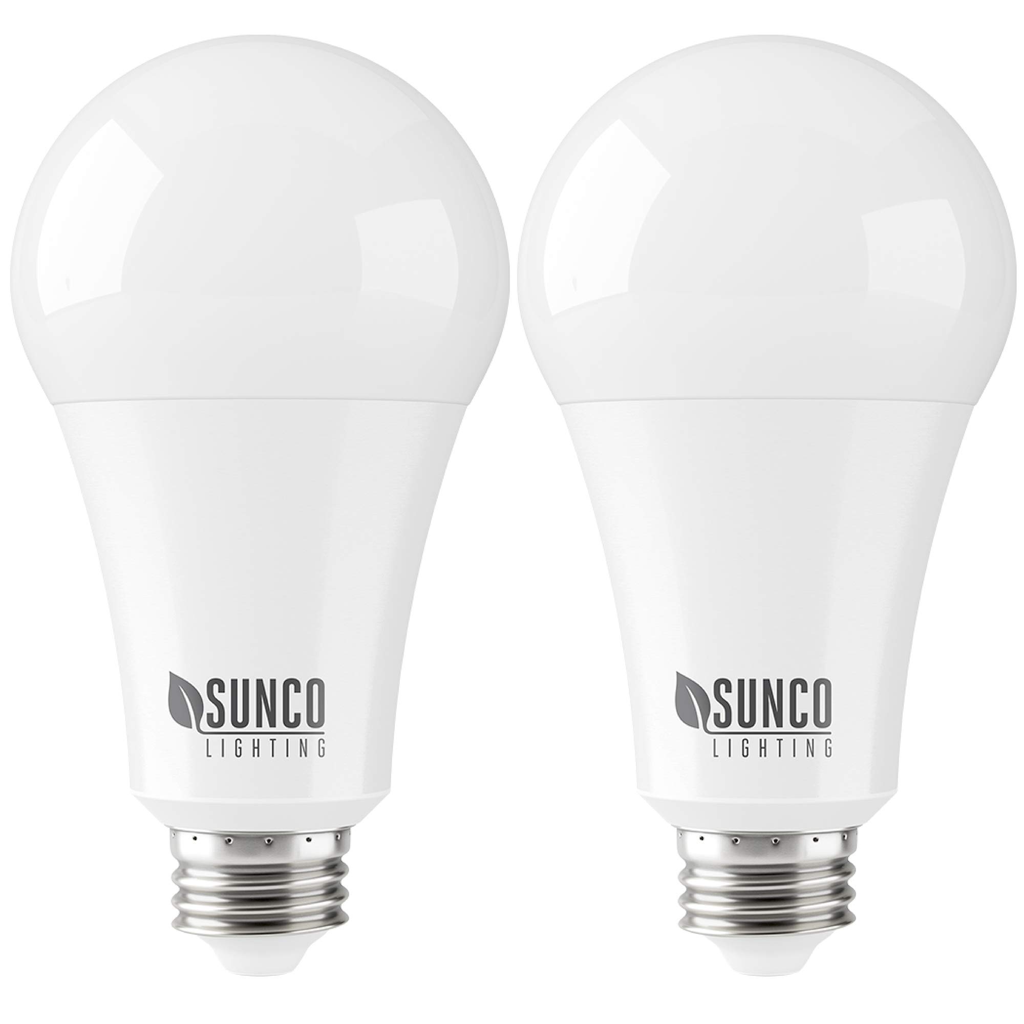 Sunco A21 LED Bulb 22W=150W 5000K Daylight, 2550 LM, E26 Base, Dimmable, Indoor Light for Lamp - UL & Energy Star 2 Pack