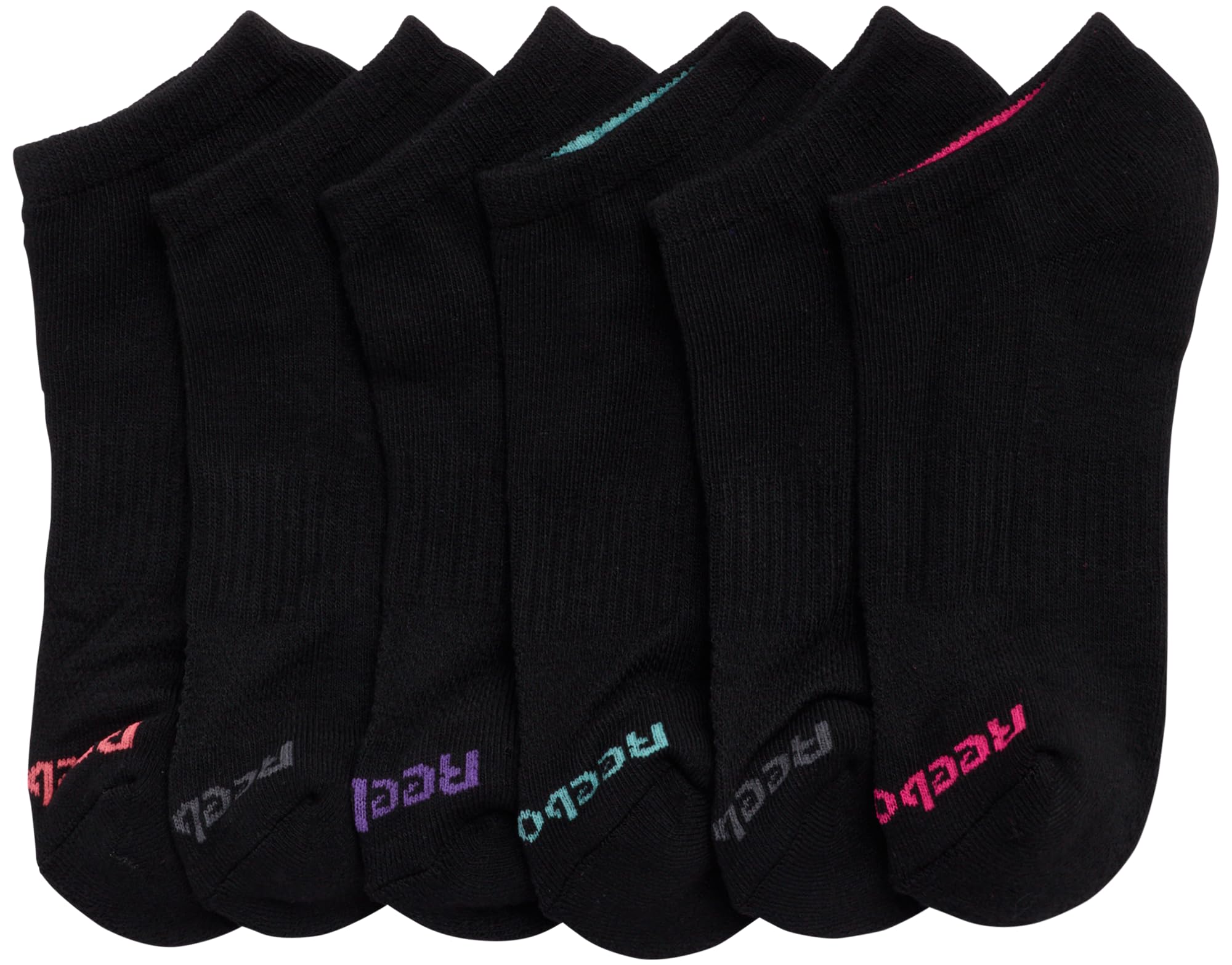 Reebok Women's Athletic Socks - Performance Cushioned Low Cut Socks (6 Pack), Size 4-10, Solid Black