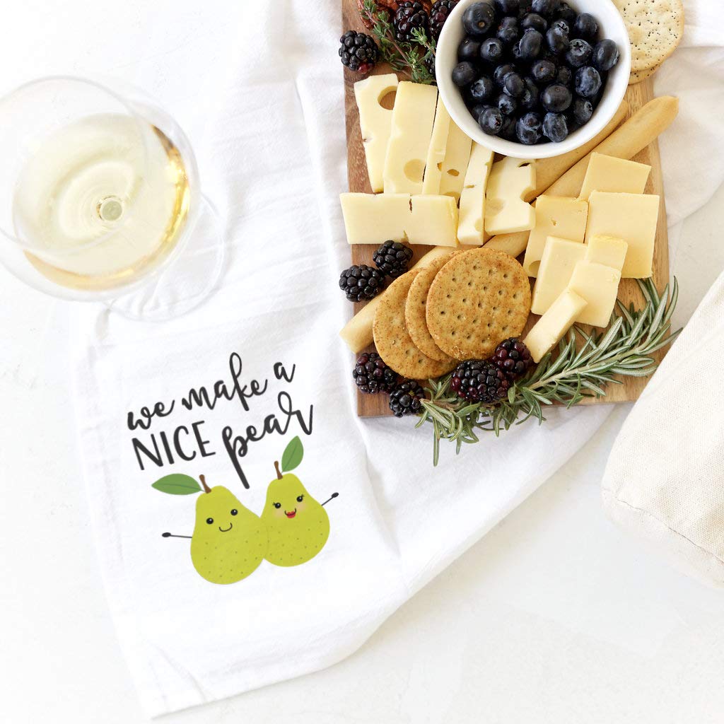 The Cotton & Canvas Co. We Make A Nice Pear Soft and Absorbent Kitchen Tea Towel, Flour Sack Towel and Dish Cloth