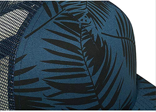 Palm Plants Leaves Print Snapback Mesh Hats,Tropical Ferns Leaf Flat Bill Brim Dad Trucker Hat,Hip Hop Men Women Baseball Caps