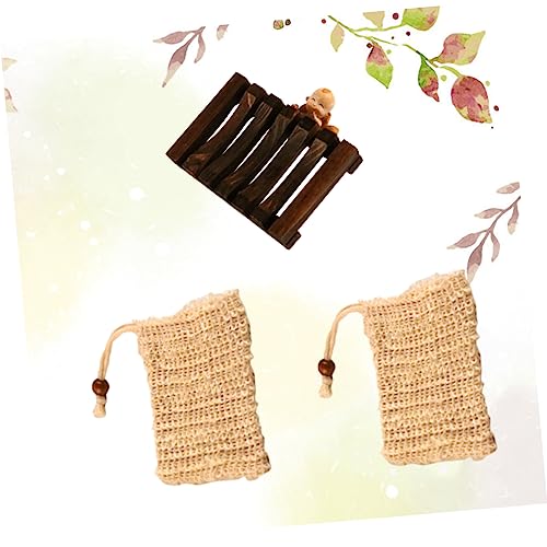 PARREN Soap Dish 1 Set Wood Soap Rack Exfoliating Bag Soap Holder Bubble Foam Net Towel Sets Bath Accessories Set Bath Tray Soap Bag Bubble Making Net Soap Dish Protective Bag Soap Box Travel Mesh/Pic
