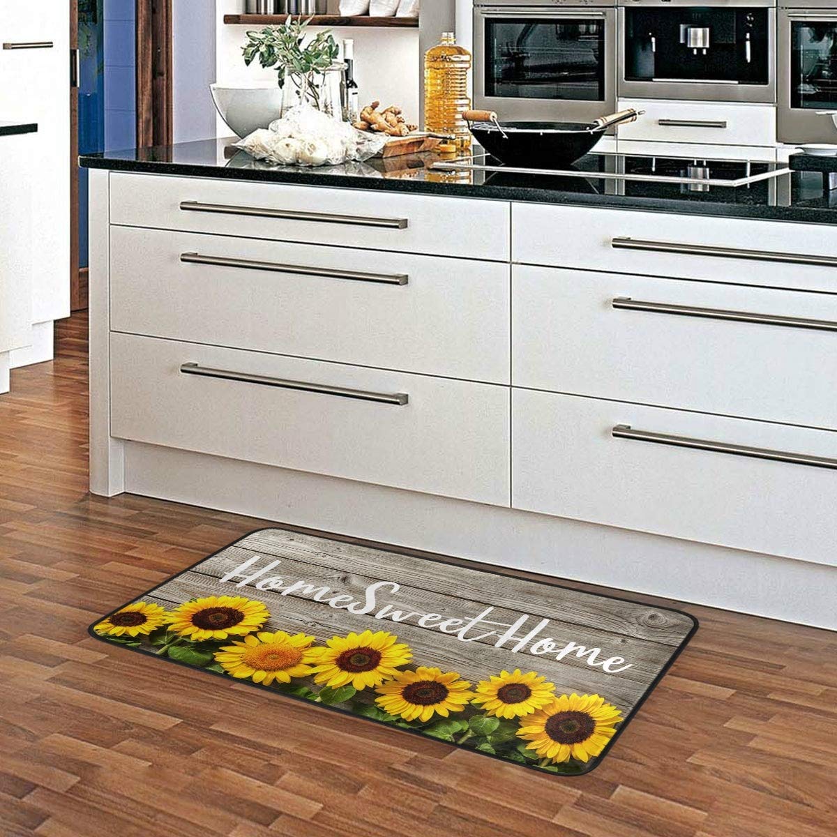 Sunflower Kitchen Rug Floor Mat Washable Home Sweet Home Kitchen Mats for Floor Non Slip Cushion Comfort Mat Farmhouse Sunflower Kitchen Decor Accessories 20x39 in