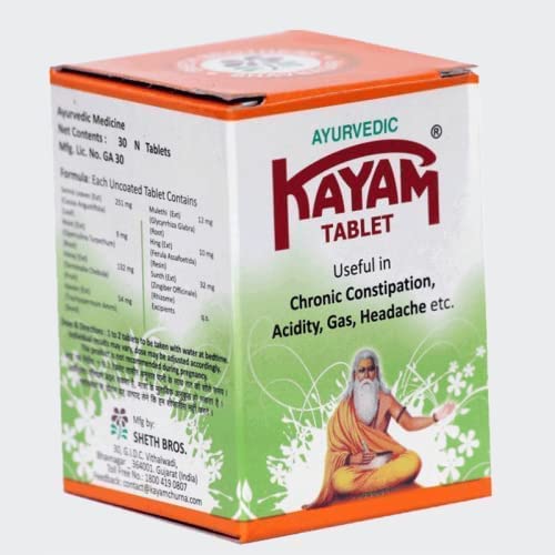 Sheth Bros Kayam Tablet -30TAB x Pack of 8