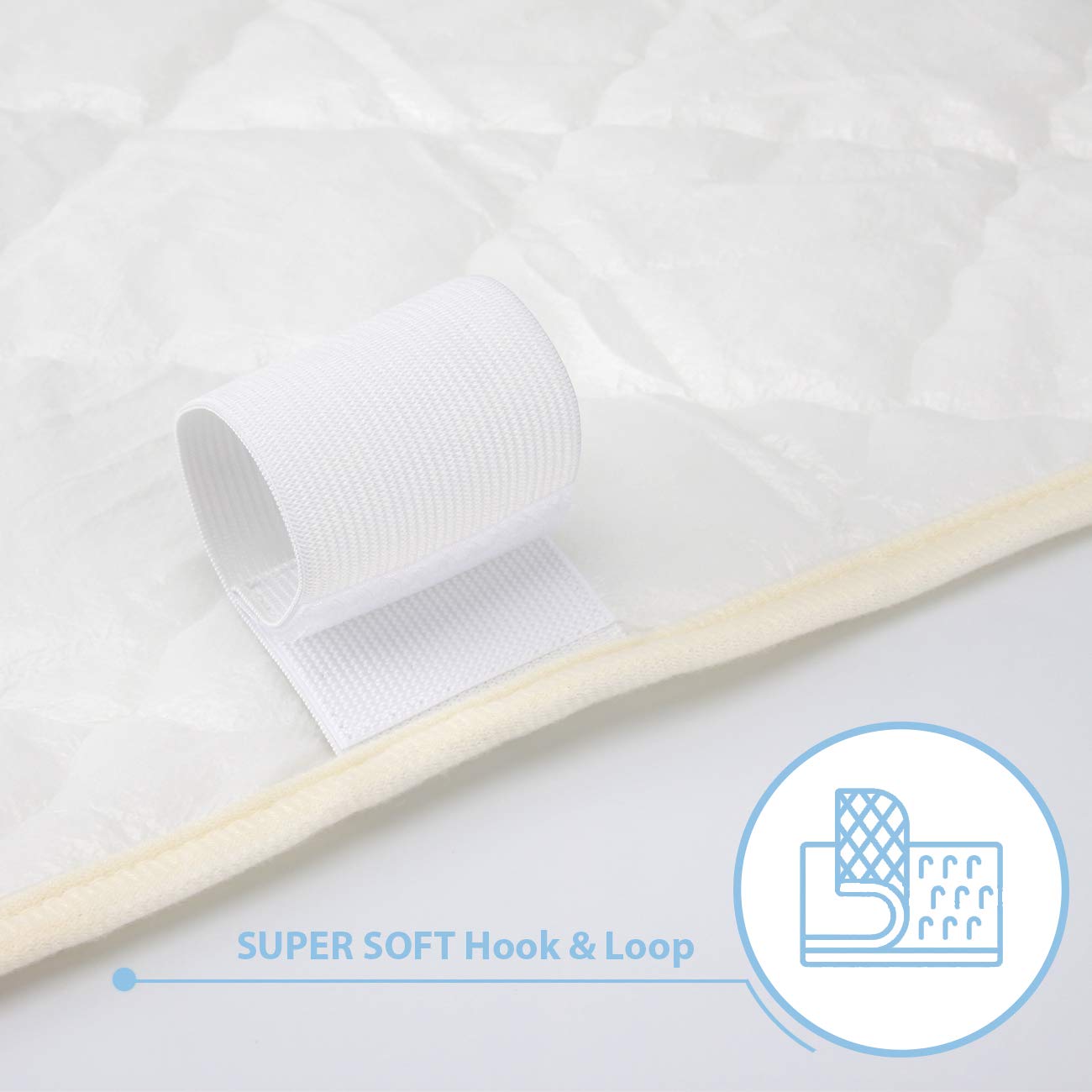 PEKITAS 100% Bamboo Baby Diaper Changing Pad Liners Cover 28 x 14 in Quilted Waterproof 3 Pack