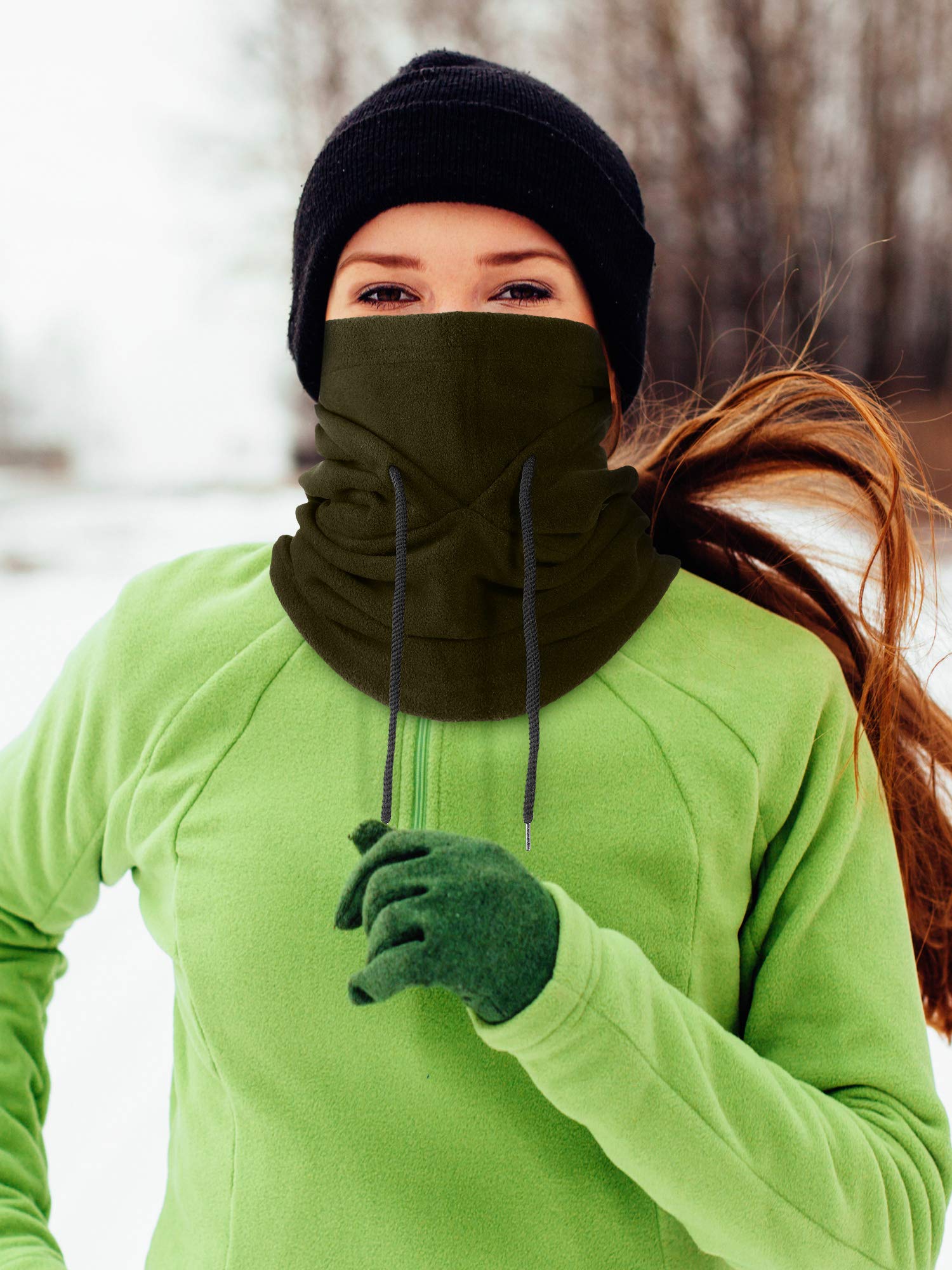 Syhood 3 Pieces Winter Fleece Balaclava Ski Tactical Heavyweight Balaclava (Black, Grey,2 Pieces)