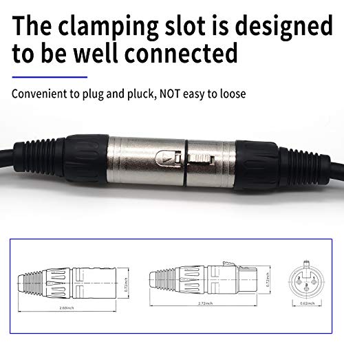 RALINTA XLR Cable Black 10ft,Professional 3 pin DMX Cable Durable,Mic Cable Balanced Male to Female,Heavy Duty DMX XLR Cable for Microphones,Lights, Speakers,Mixer,Amplifier and Audio Device