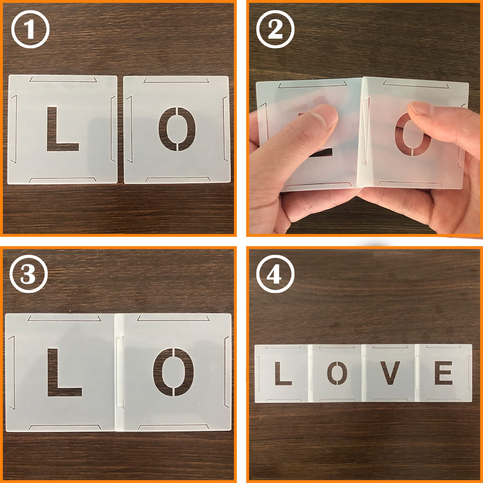 Mossdecal 62pcs Letter Stencils and Numbers 1 Inch, Small Reusable Alphabet Templates Interlocking Stencil Kit for Painting on Wood, Wall, Fabric, Rock, Chalkboard, Sign, Art Craft Stencils