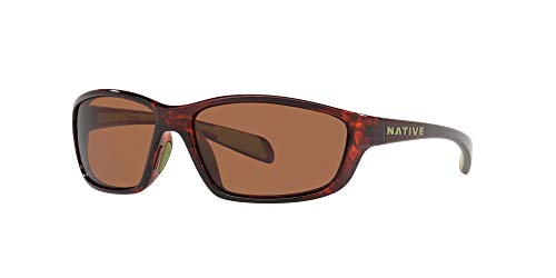 Native Eyewear Kodiak Polarized Rectangular Sunglasses, Maple Tortoise/Brown, 60 mm