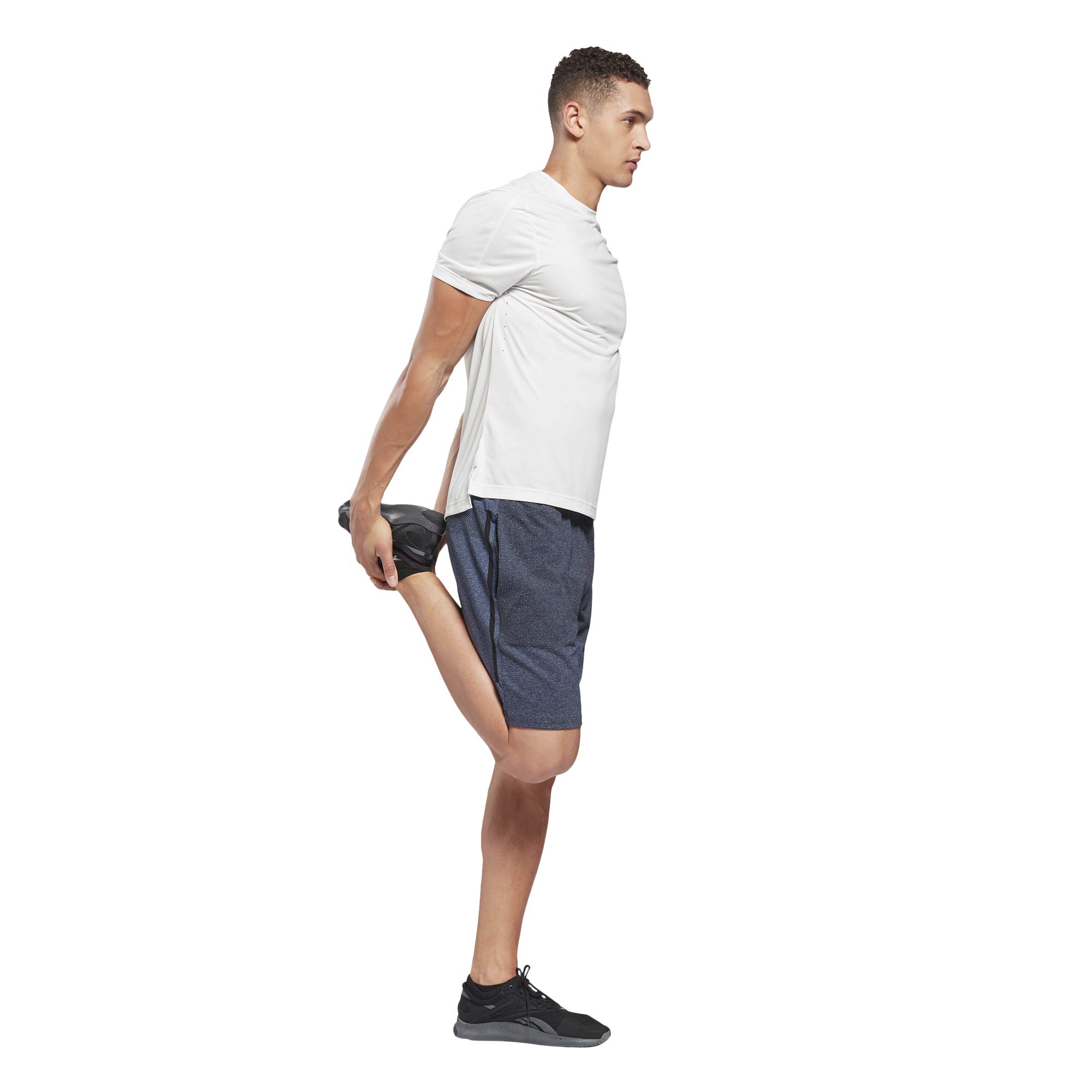 Reebok United by Fitness Perforated Short Sleeve Tee, True Grey, M