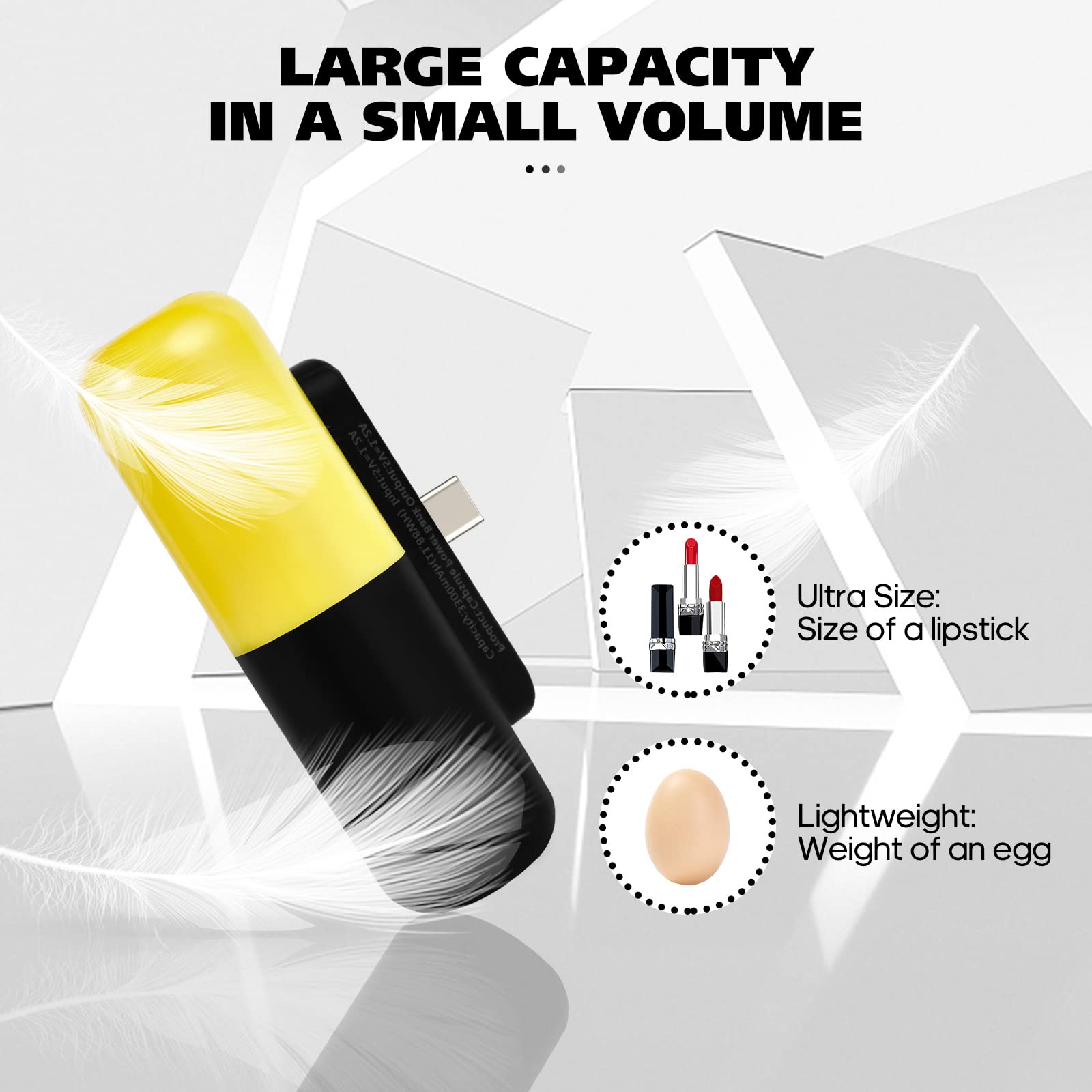 Ultra Lightweight Battery Pack for Oculus Quest 2 VR, 3300mAh Portable Capsule Charger Oculus Quest Accessory Compatible with Oculus Elite Strap Built in USB-C Connector, No Power Cord Interference